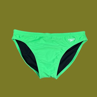 Speedo Men green beach diving 2" swim Brief bikini Swimwear size 32 34 ...