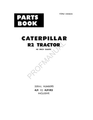 Caterpillar Cat R2 Tractor Parts Catalog Manual ser 4J1-1185 | eBay