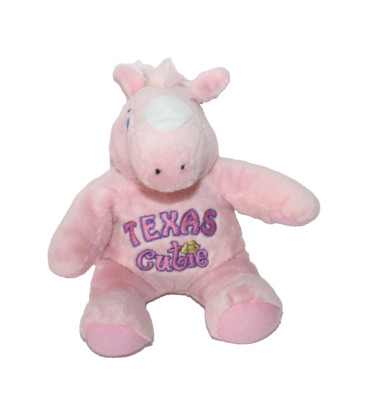 Souvies Plush Texas Cutie Pink Horse Beanie Body 8" Stuffed Animal Toy ...