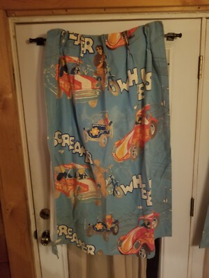 Vintage Pair Sears Hot Rod/ Racecar Curtains | eBay