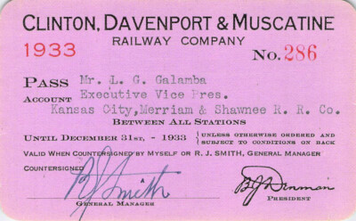 CLINTON DAVENPORT MUSCATINE LOW # 286 LINEN SHAWNEE MERRIAM AGT ...