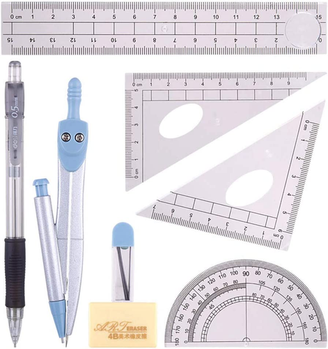{Updated Version}8Pcs Math Geometry Kit Set,Student Supplies Drawing ...