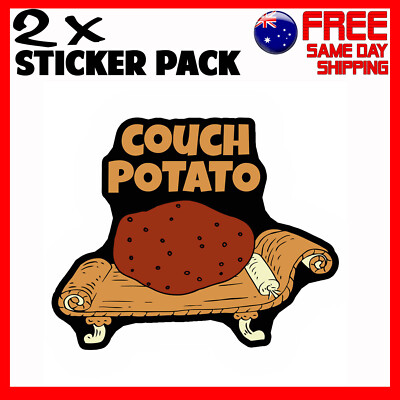 2 x Stickers - Couch Potato - Car Bumper Funny Novelty Sticker | eBay ...