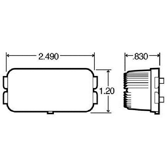 TRUCK-LITE 15208 15 Series, Inc., 1 Bulb, License Light, Rectangular ...