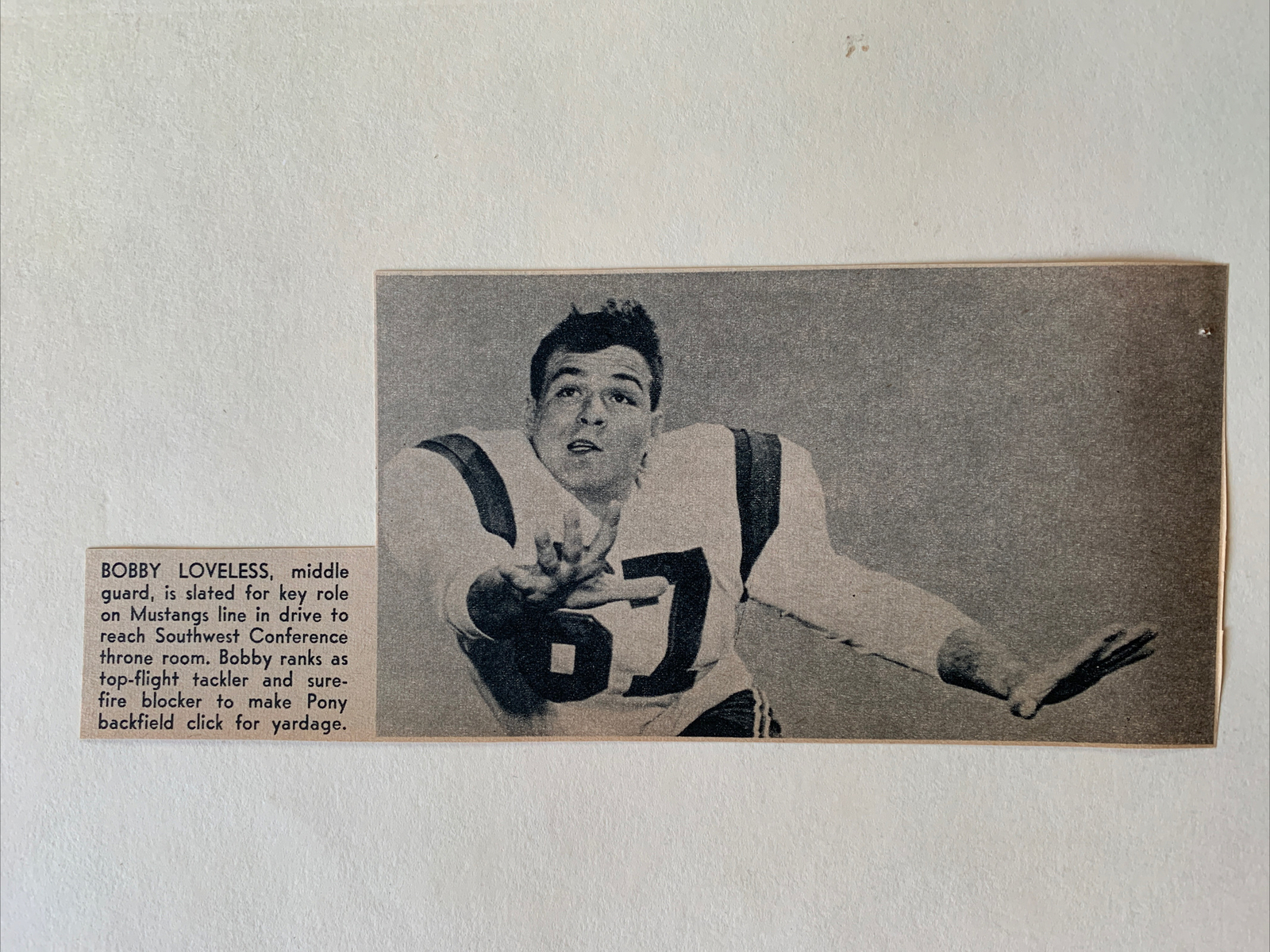 Bobby Loveless SMU Mustangs 1959 S&S Football Pictorial CO Panel | eBay