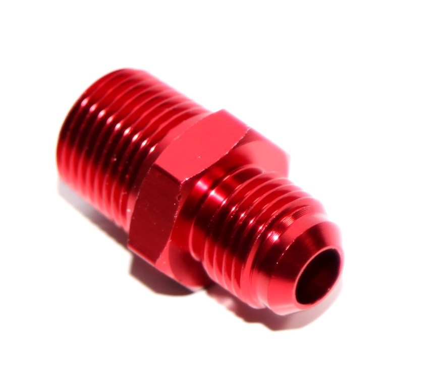 6AN AN-6 TO 3/8" NPT Male Thread Aluminum Anodized Fitting Adapter RED ...