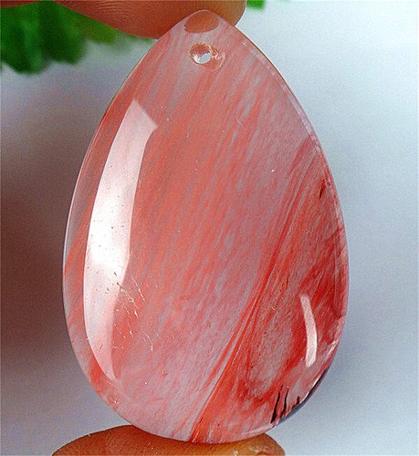 50x33x6mm Red Cherry Quartz Reiki Healing Teardrop Pendant Bead BQ69513 ...
