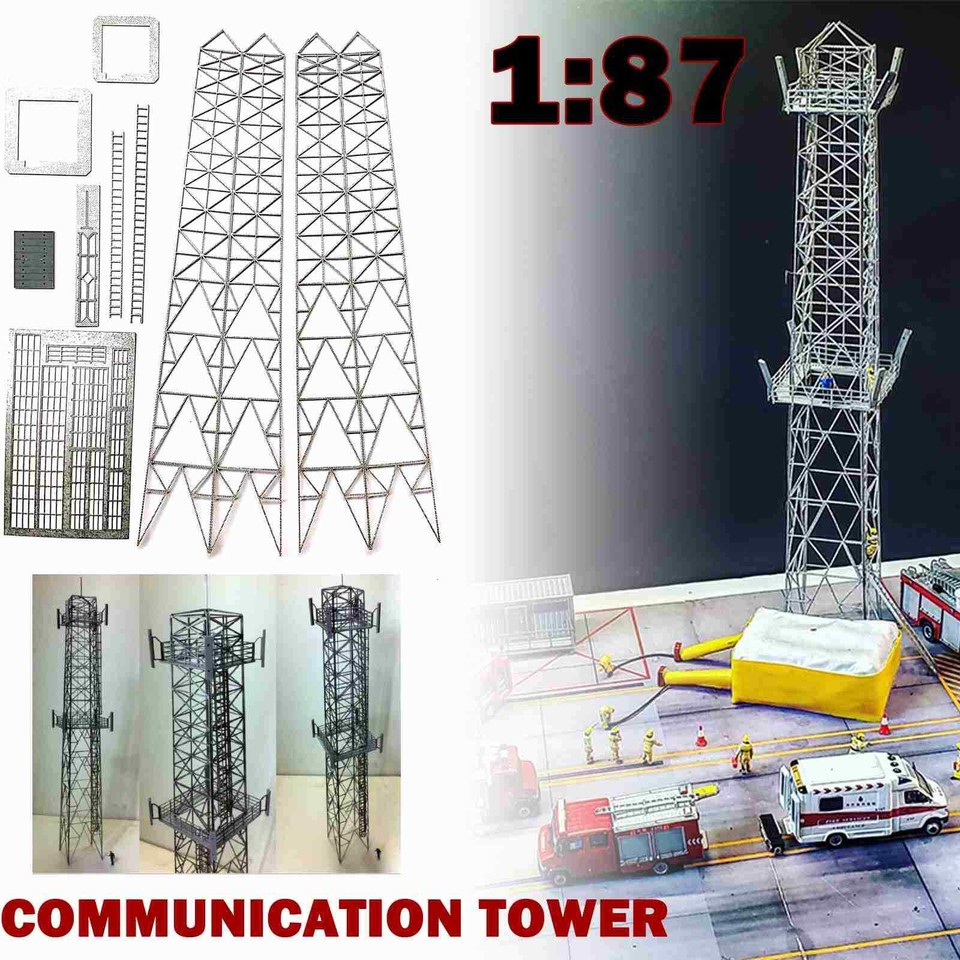 1:87 HO Scale Model Train Communication Tower Sand Table Miniatures ...
