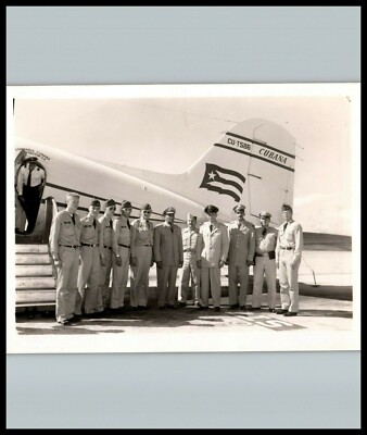 1955 CUBAN CUBA CUBANA AIRLINES CREW PLANE HAVANA AIRPORT ORIGINAL ...
