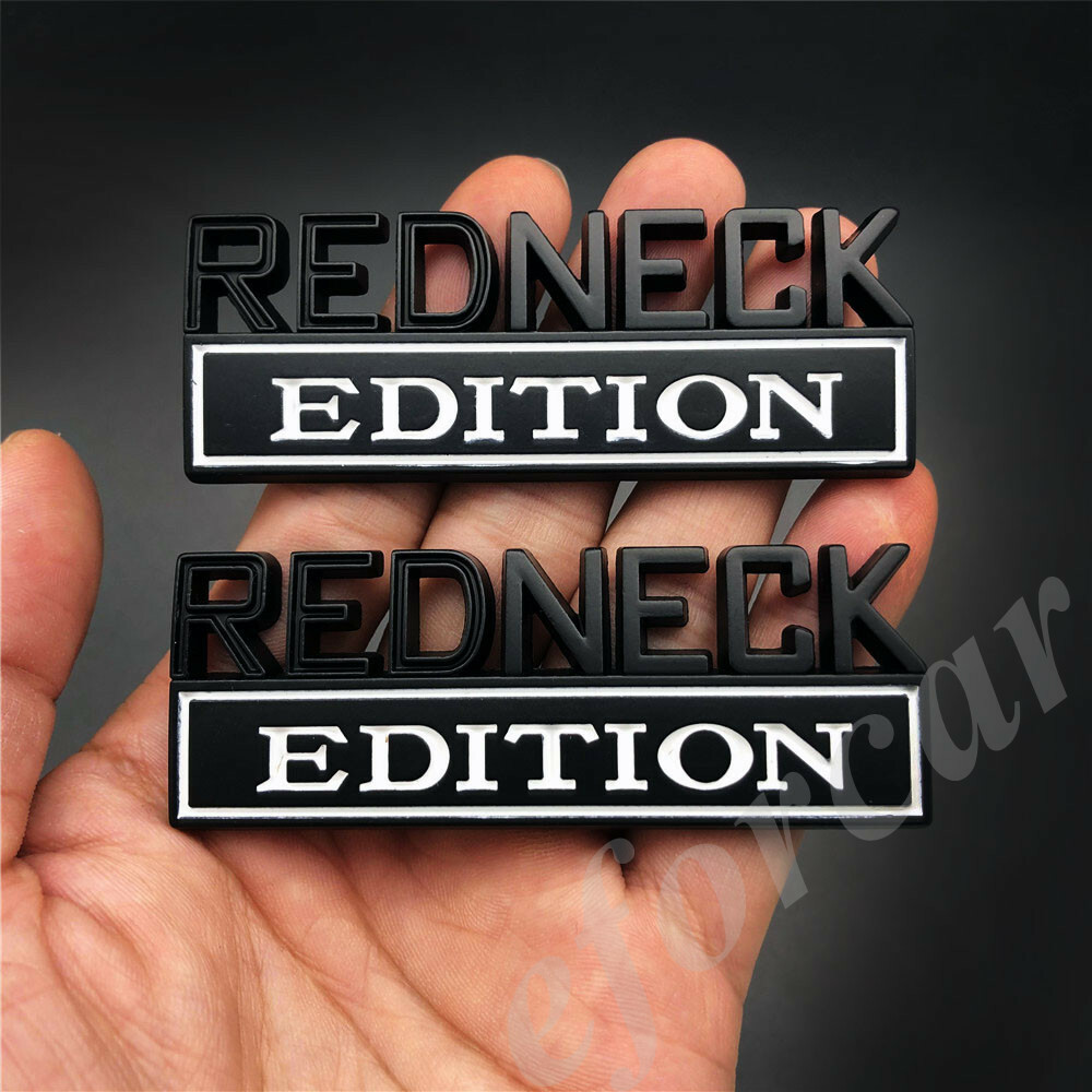 2pcs Black Metal REDNECK EDITION Sign Truck Car Trunk Emblem Badge ...
