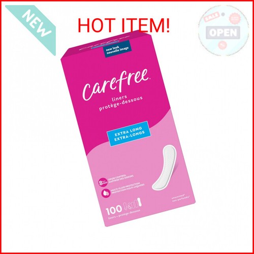 Carefree Panty Liners, Extra Long Liners, Unwrapped, Unscented, 100ct ...