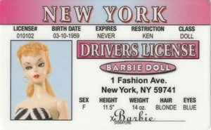BArbie ( of the famous barbie doll ) plastic collecto card Drivers ...