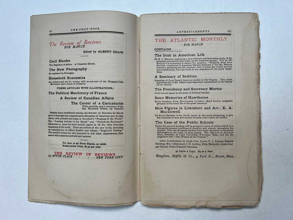 Antique Chap-Book 1895 Lot of 4 Books Partial Stone Kimball Periodical ...
