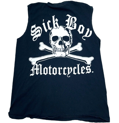 Sick Boy Motorcycles Shirt Men Medium Black White Tee Tank Top Biker ...