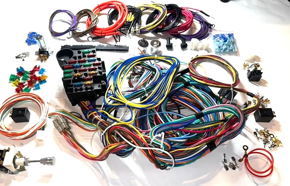 22 Circuit Long Wiring Harness Kit For GM Chevy Dodge Ford Hotrod ...