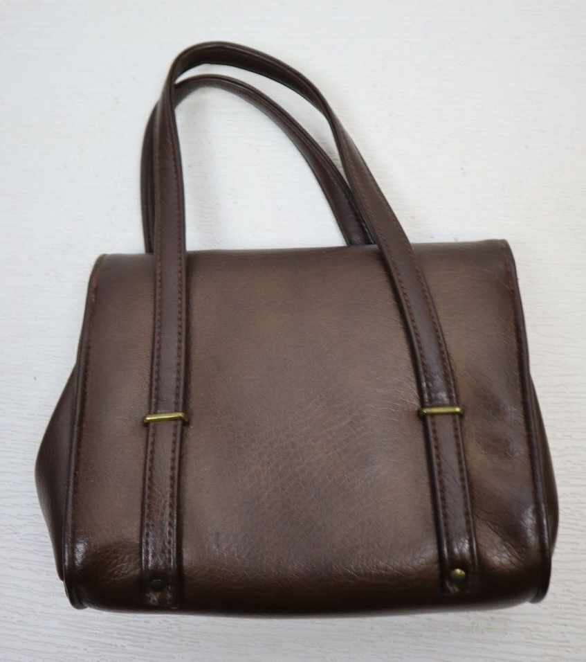 VINTAGE BROWN FAUX LEATHER PURSE HANDBAG | eBay
