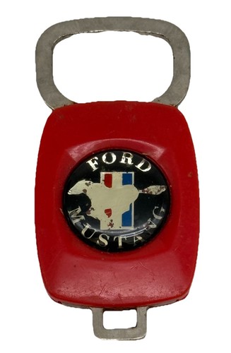 Vintage Ford Mustang Key Fob Car Key Ring Keychain Pull Open Red Metal ...