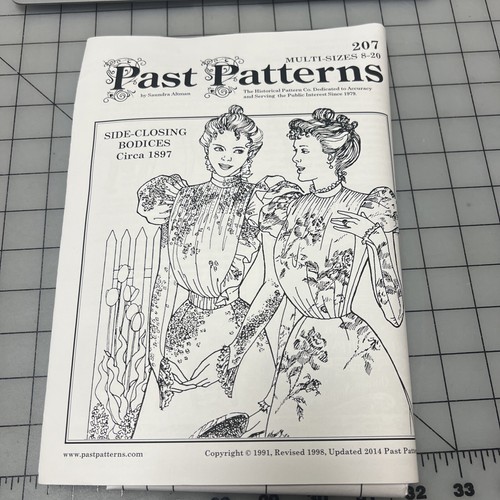 Past Patterns #207 "1897 Side Closing Bodices" NEW, Uncut History ...