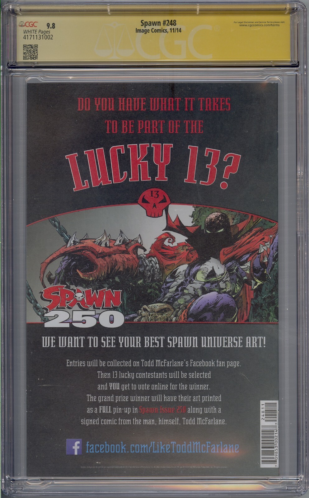 SPAWN #248 CGC 9.8 SS SIGNED TODD MCFARLANE | eBay