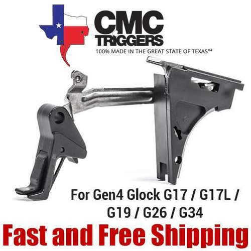 CMC Drop-In Flat Faced Trigger Kit for 9mm Gen 4 Glock 17 /17L /19 /26 ...