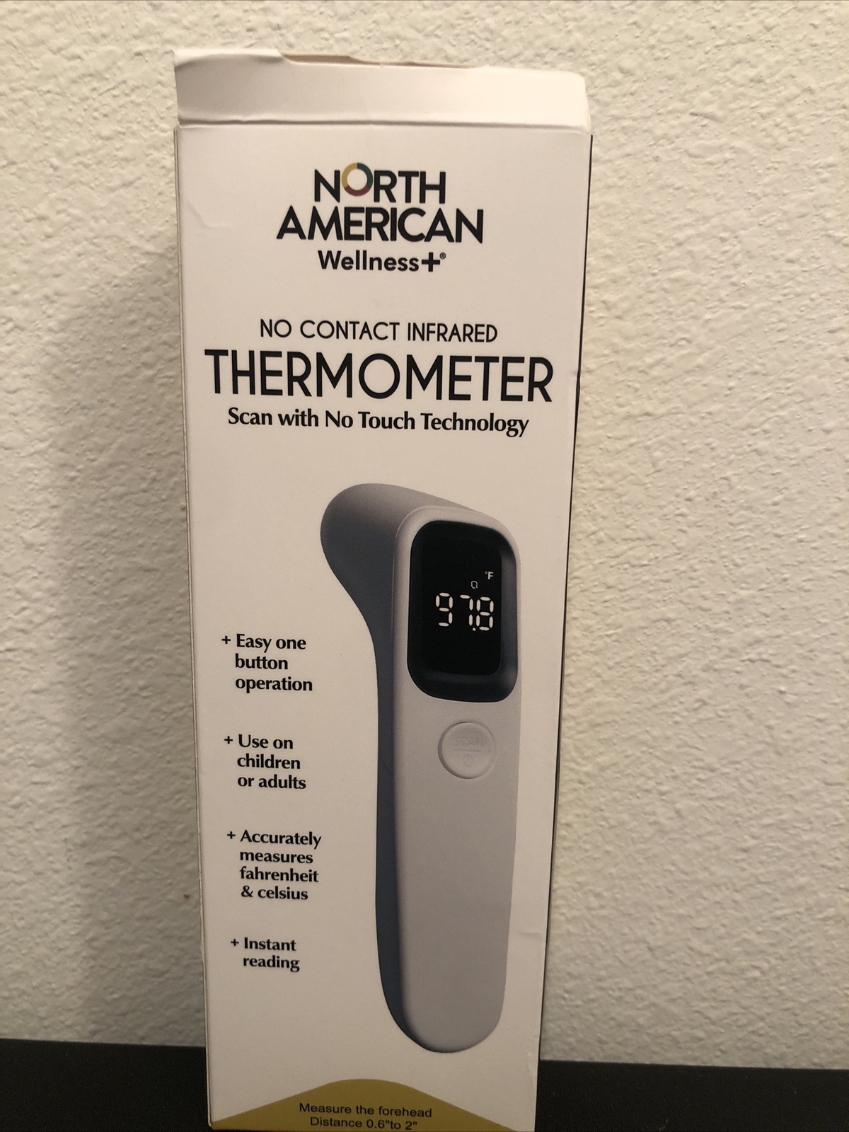 No Contact Infrared Thermometer Instant Digital Temp In Fahrenheit ...