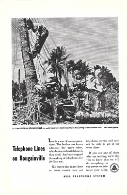 1944 Bell Telephone System Vintage Print Ad Military Ephemera ...