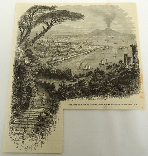 1878 magazine engraving ~ THE CITY AND THE BAY ~ Naples, Italy ~ MT ...