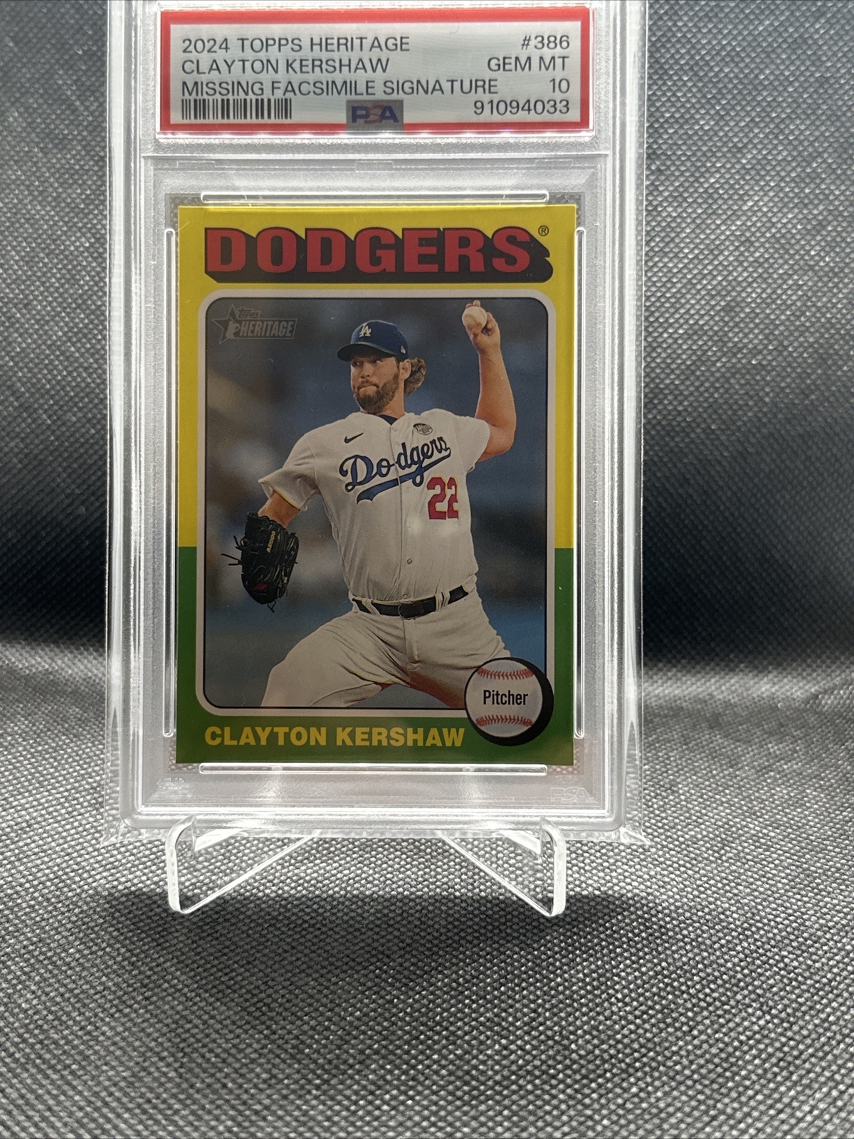 2024 Topps Heritage Clayton Kershaw Missing Signature Var SP #386 ...