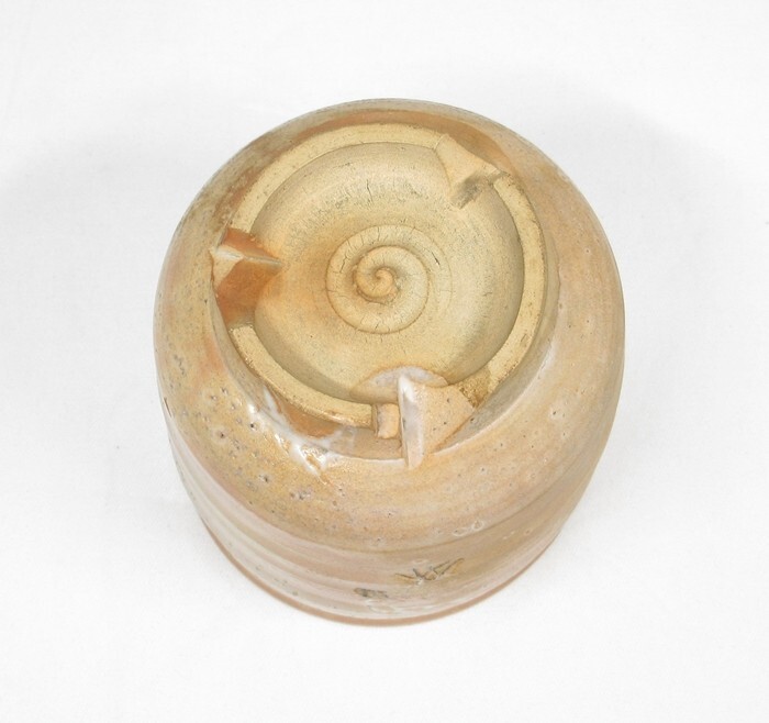 A1897: Japanese old HAGI pottery TACHI-ZURU CHAWAN tea bowl with good ...