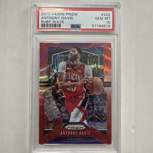 2019-20 Prizm Ruby Wave #222 Anthony Davis PSA 10 GEM MINT R6220J | eBay