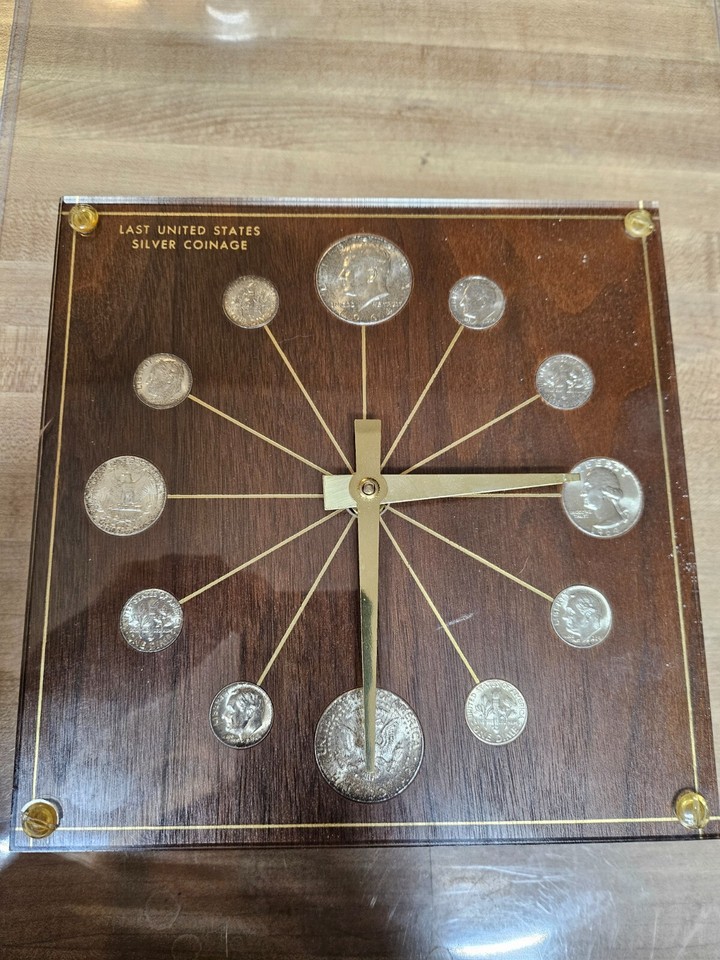1964 Silver Coin Clock - Dime Quarter Kennedy - MK Summers Numismatic ...