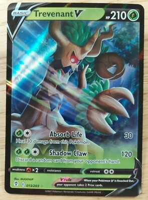 ULTRA RARE Trevenant V 013/203 Evolving Skies Full Art Pokemon Card LP ...