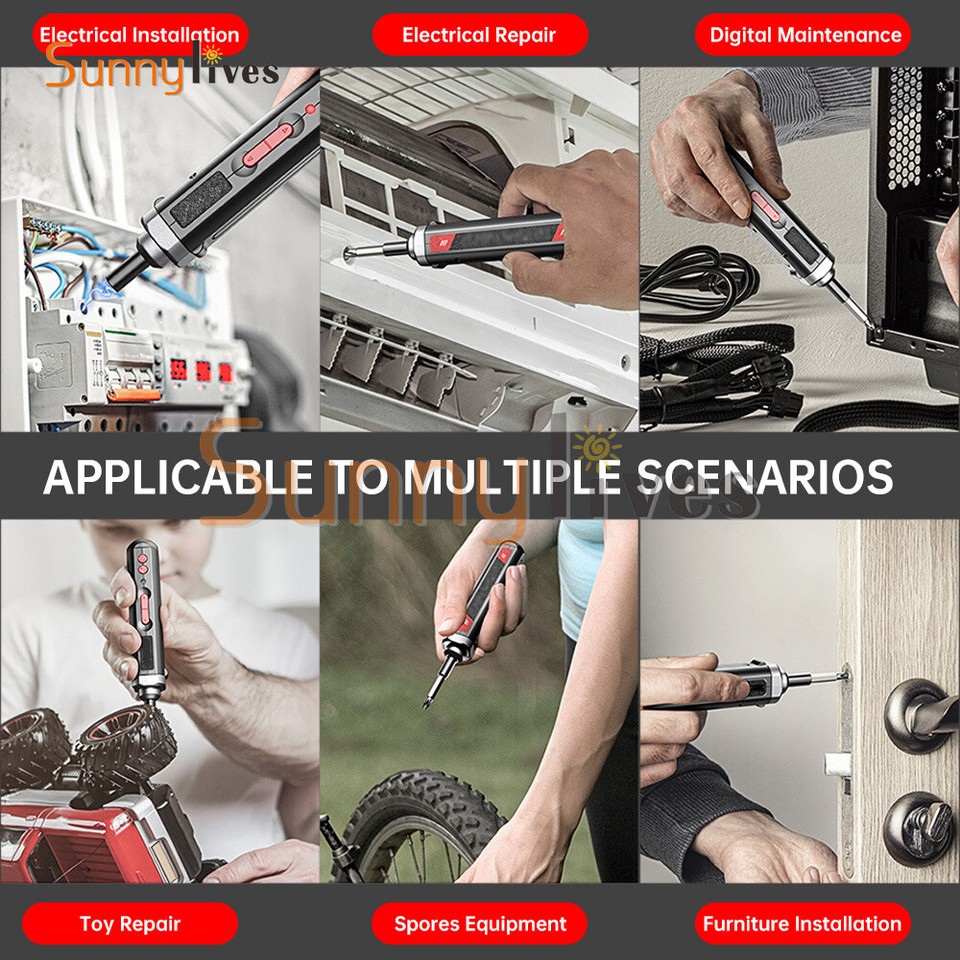 Multifunction Electric Screwdriver Cordless Rechargeable Screw Driver ...