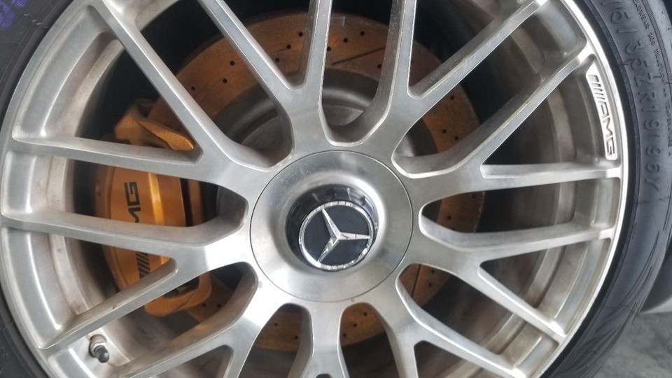17 MERCEDES BENZ C63S AMG W205 CARBON CERAMIC BRAKE CALIPER SET WITH ...