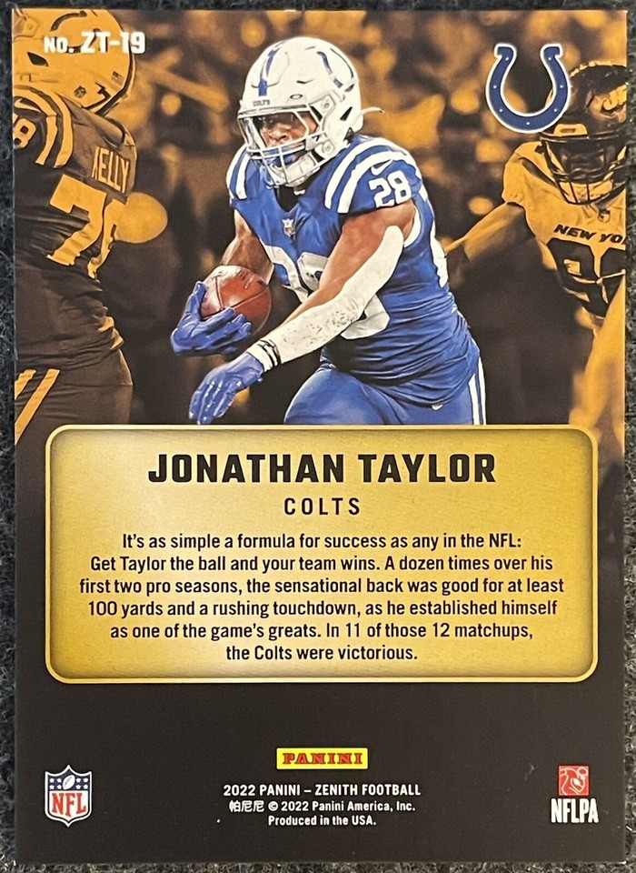 2022 Panini Zenith Z-Team #ZT-19 Jonathan Taylor | eBay
