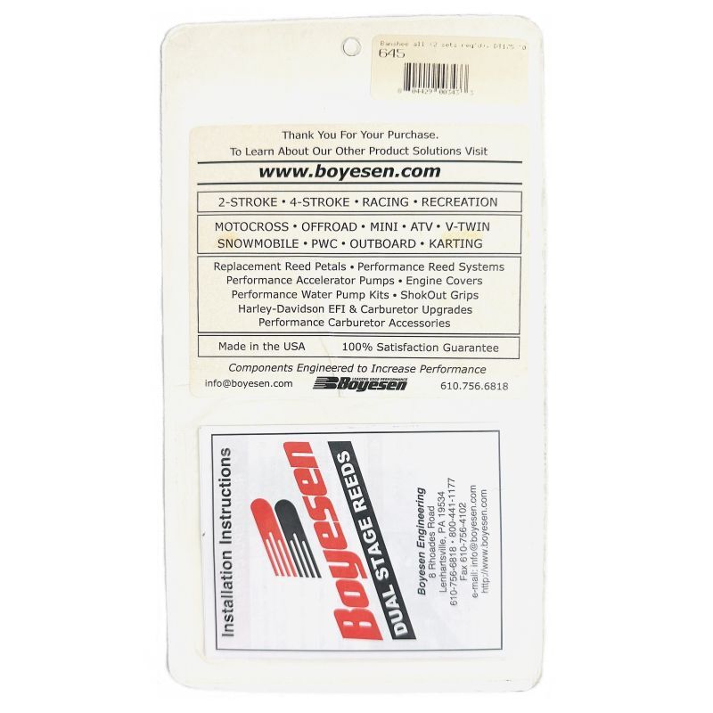 Boyesen Power Reed 645 for Yamaha Banshee 350 4x2 1987-2006 | eBay