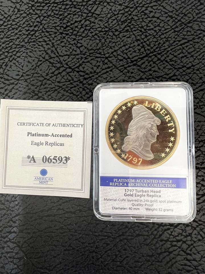 1797 Turban Head Gold Eagle Replica Coin 24K Gold Plate Proof-PC23 | eBay