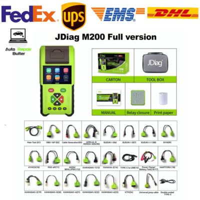 JDiag M200 full Motorcycle Diagnostic OBD2 Scanner Moto Fault Code ...