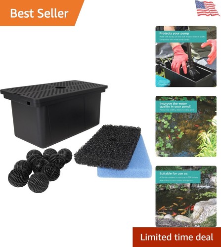 Pond Pump Filter Box Outdoor 6.2x12.4x5.8 in. Promotes Bacteria Growth ...
