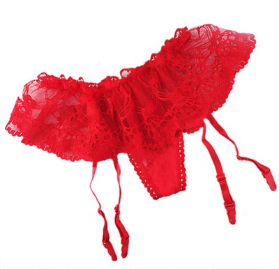 Porte jarretelle avec string intégré dentelle rouge Lingerie femme sexy ...
