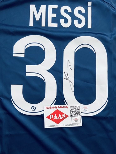 LIONEL MESSI Signed Autographed Paris Saint-Germain Blue Nike Jersey ...