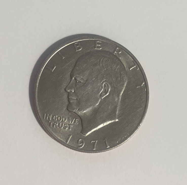 1971 President Eisenhower One Dollar Coin. NO Mint Mark. Great ...