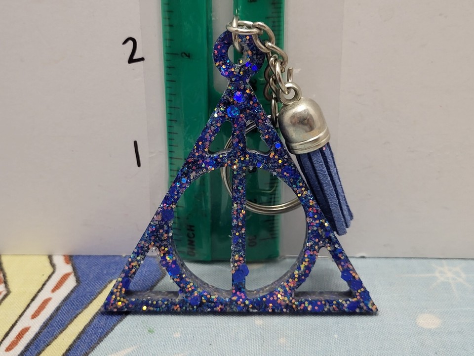 Harry Potter Deathly Hallows Glitter Keychain | eBay
