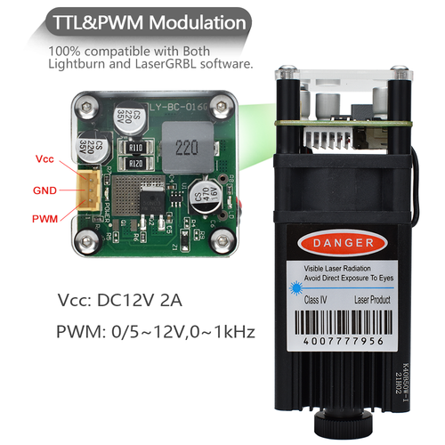 4.5W/5.5W/10W Laser Module Head with Slide for DIY CNC Laser Engraving ...