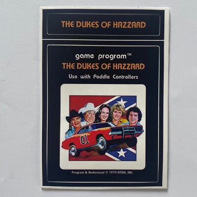 Custom Atari 2600 The Dukes of Hazzard Video Game Cartridge Label | eBay