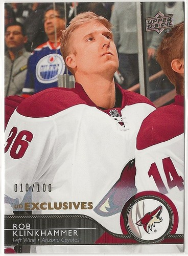 2014 2014-15 Upper Deck Exclusives #12 Rob Klinkhammer 010/100 Arizona ...