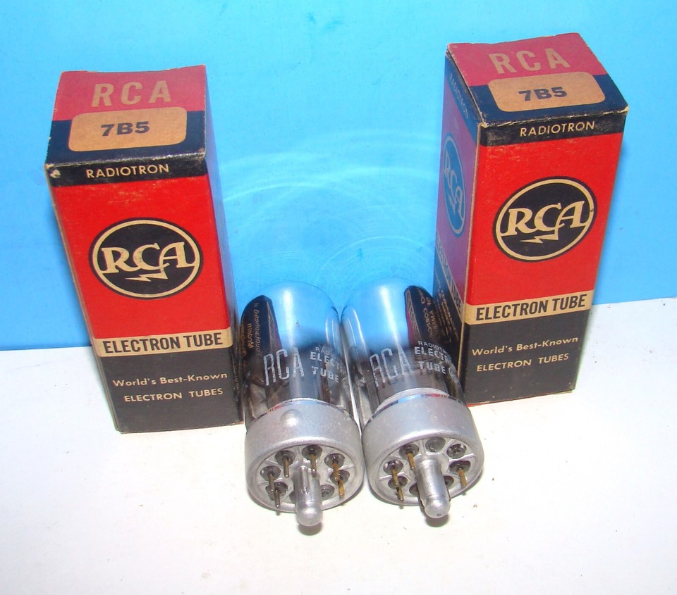 7B5 RCA NOS loctal vacuum tubes 2 valves vintage radio audio ...