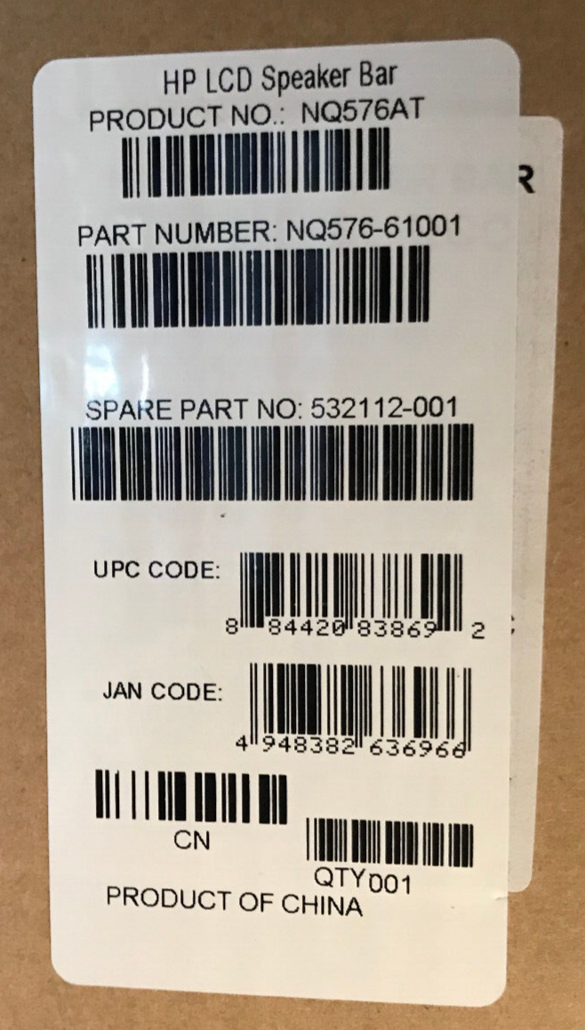 HP S101 SPEAKER BAR FOR DESKTOP COMPUTER MONITOR LCD LAPTOPS L50281-001 ...