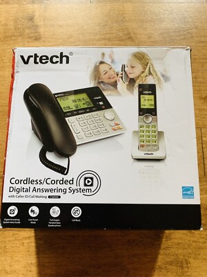VTech CS6649 DECT 6.0 Expandable Corded/Cordless Phone with Answering ...