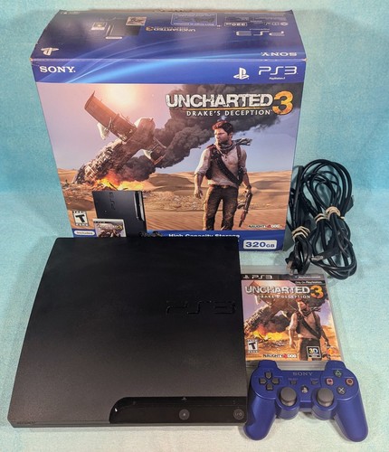 PlayStation 3 PS3 Uncharted 3 Console 320GB Slim Bundle Box CECH-3001B ...